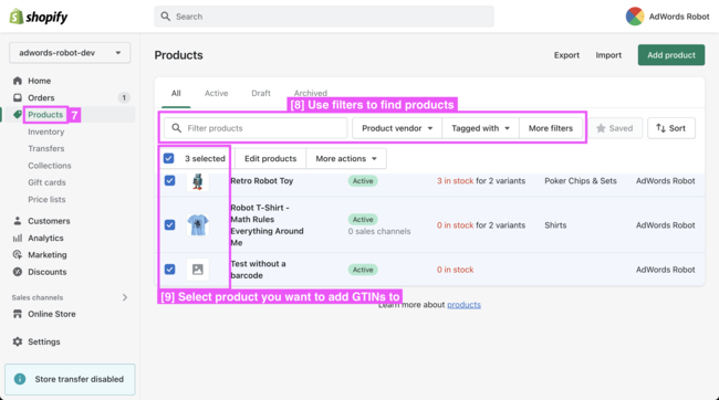 How to add GTINs to Shopify products — AdWords Robot